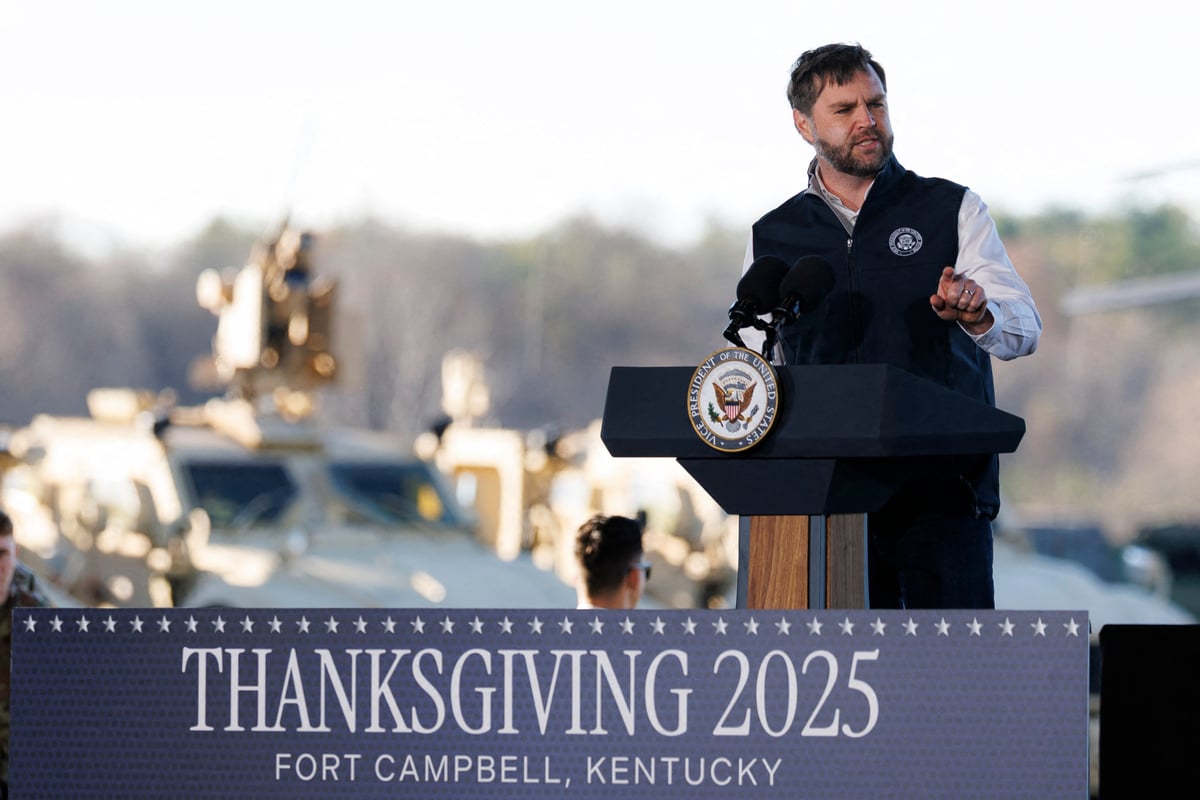 JD Vance jokes about turkey in Thanksgiving speech to troops: "You're ...