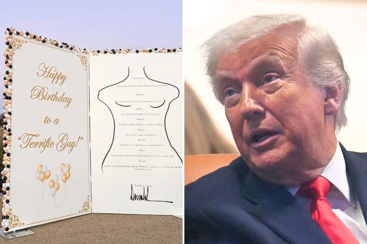 Activists erect 10-foot-tall replica of Trump's birthday letter to ...