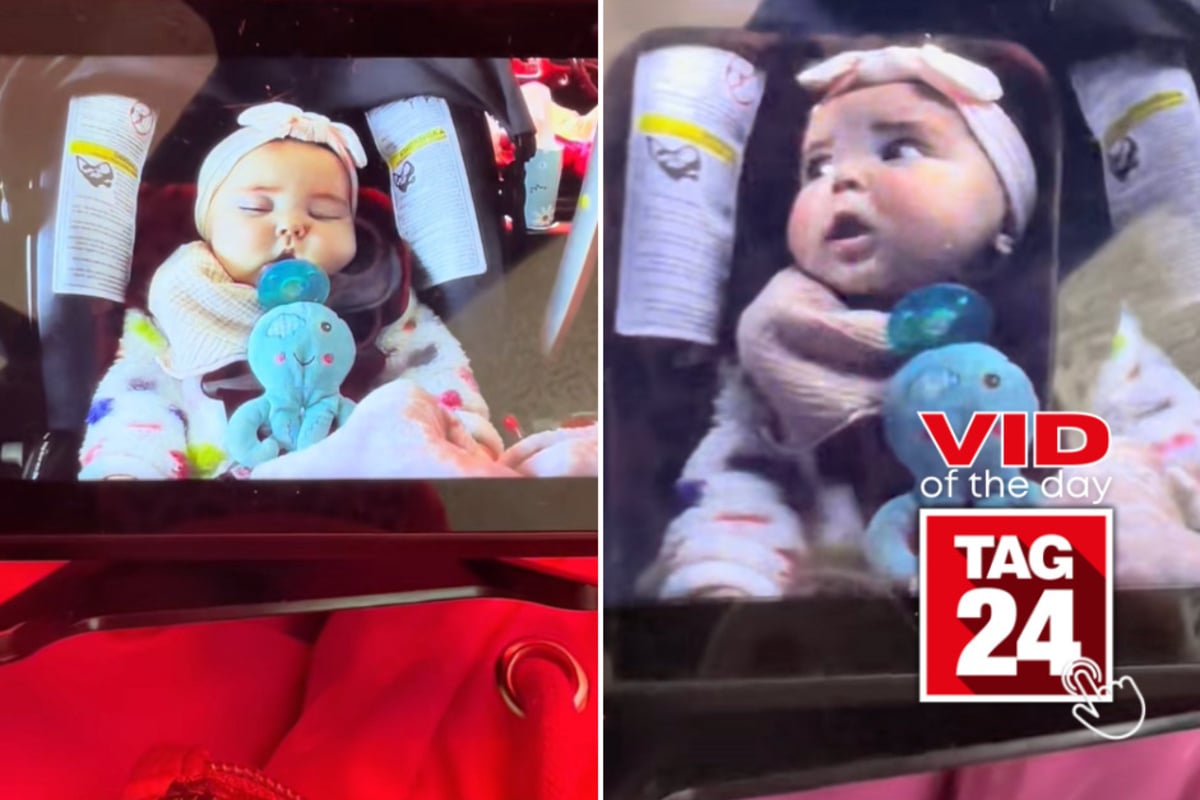 Viral Video of the Day for May 6, 2025: Snoozing baby shocked awake in ...