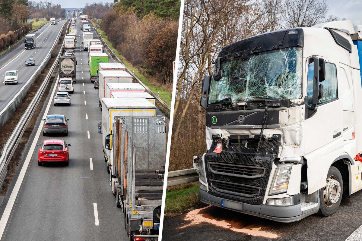 Unfall A4: Lkw-Unfall sorgt für kilometerlangen Stau auf A4 Richtung Dresden