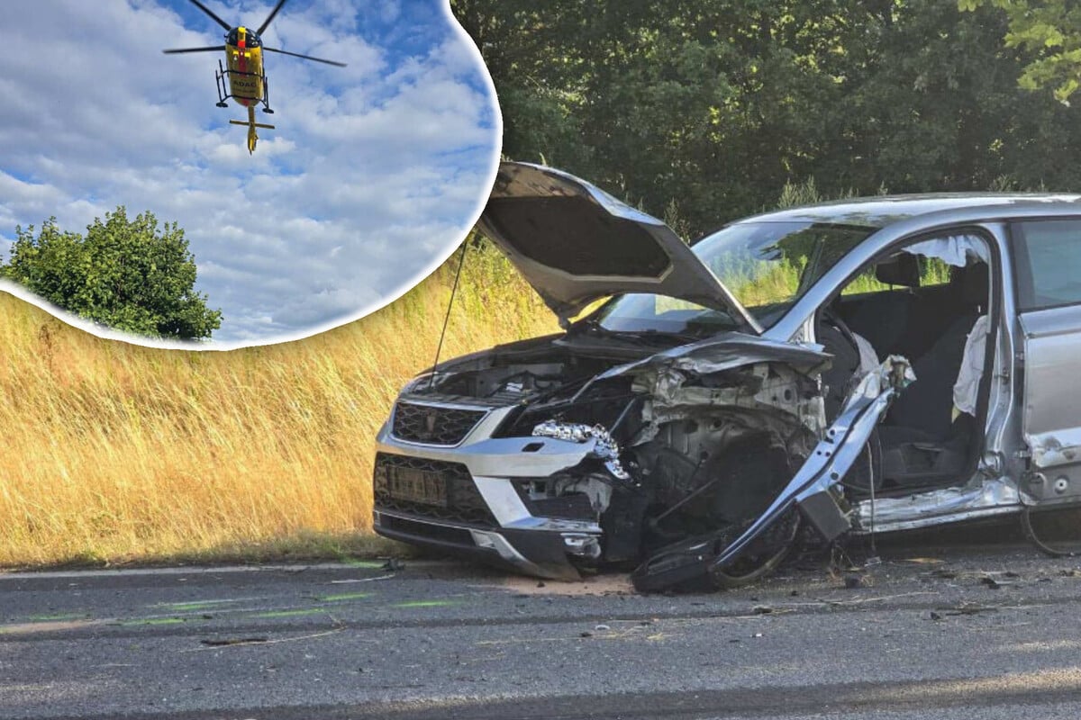 Schwerer Verkehrsunfall auf B96: Vier Verletzte, darunter ein Kind