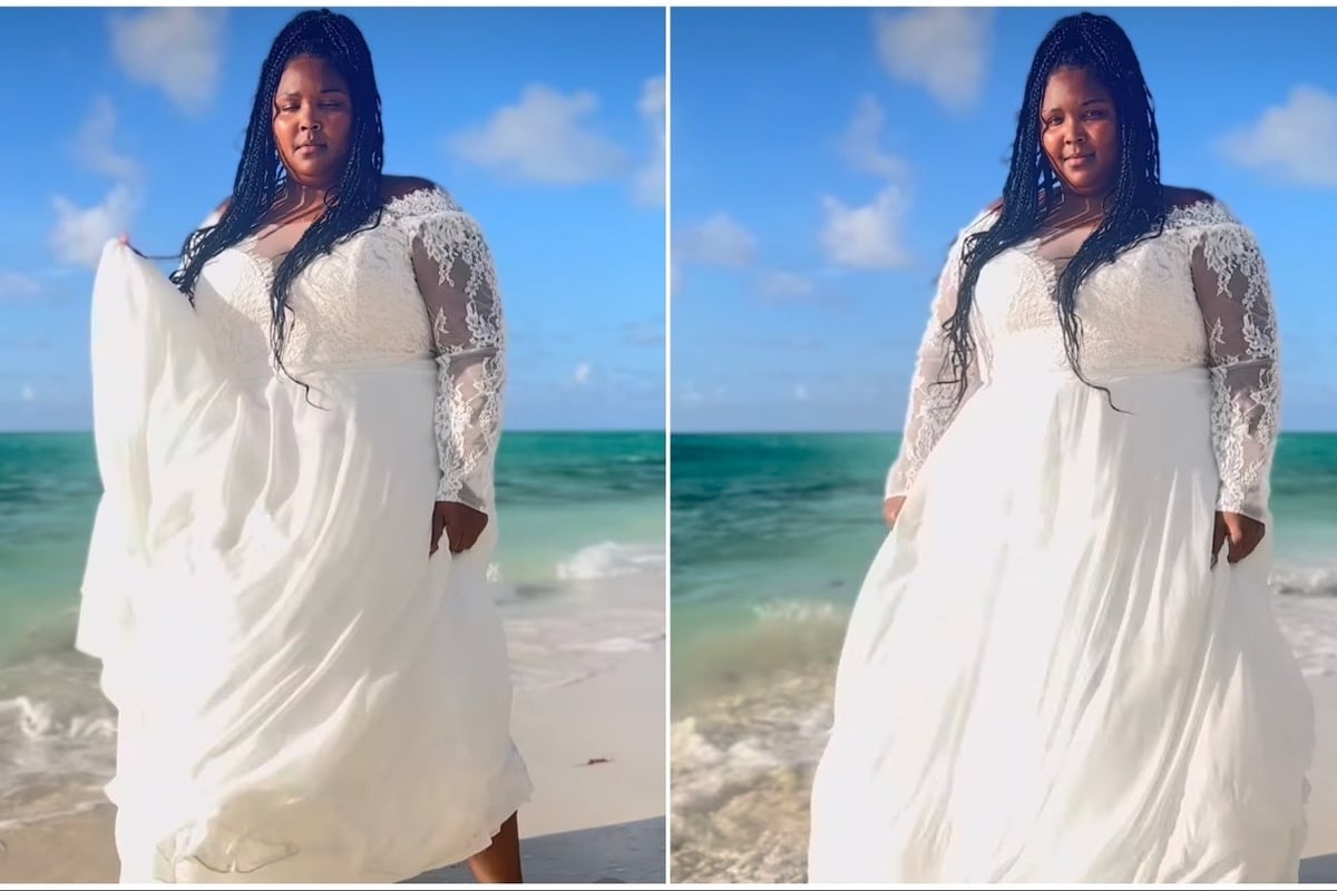 Lizzo teases fans while sporting a wedding gown on TikTok!