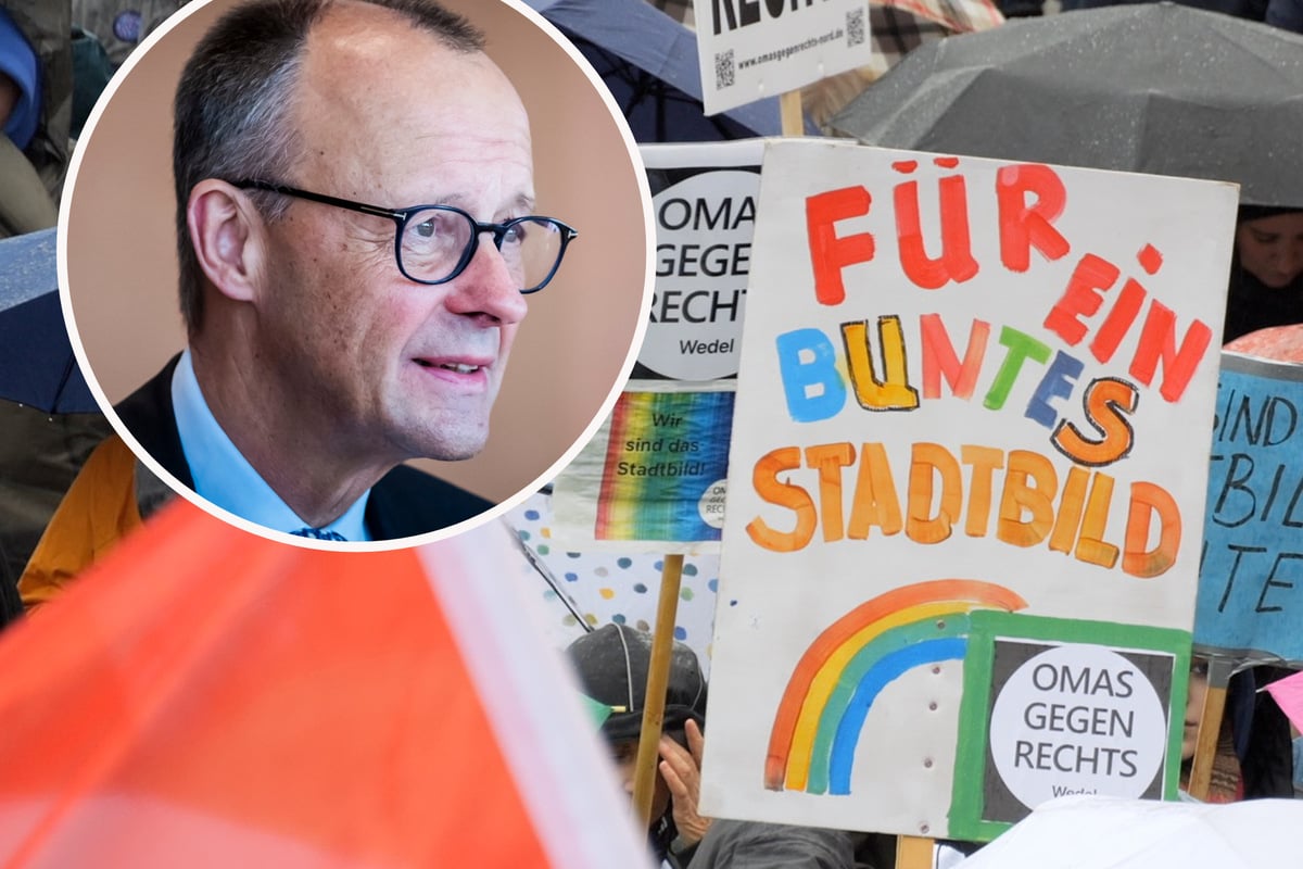 Hamburg: "Merz, du Hund": Tausende Menschen protestieren gegen ...