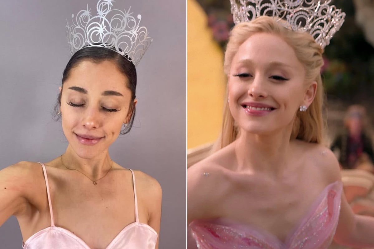 Ariana Grande shares peek at early Glinda costume as Wicked dominates ...