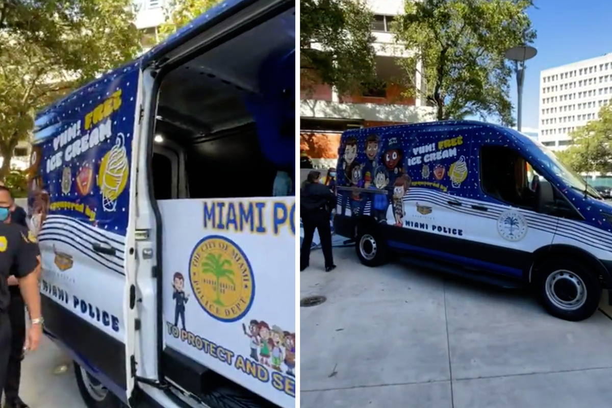 To protect and to scoop: Miami police are giving free ice cream to ...