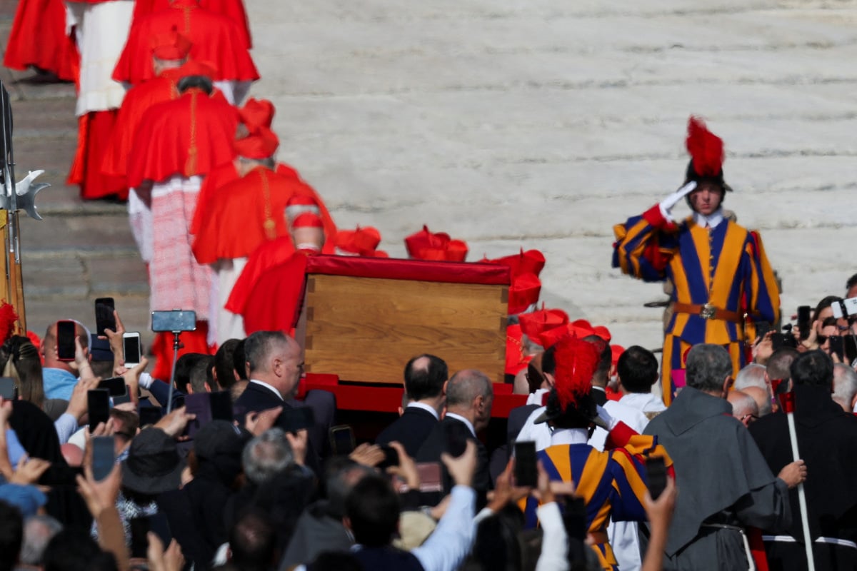 Pope Francis' coffin arrives in Saint Peter's Basilica to lie in state