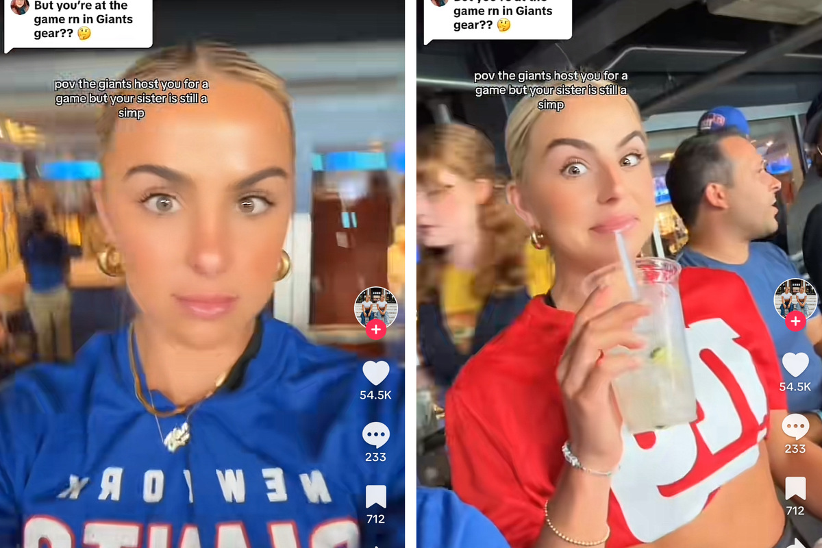 Cavinder twins sneakily root for Cowboys at Giants game