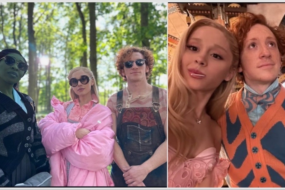 Ariana Grande and her boyfriend Ethan Slater give Wicked on-set ...