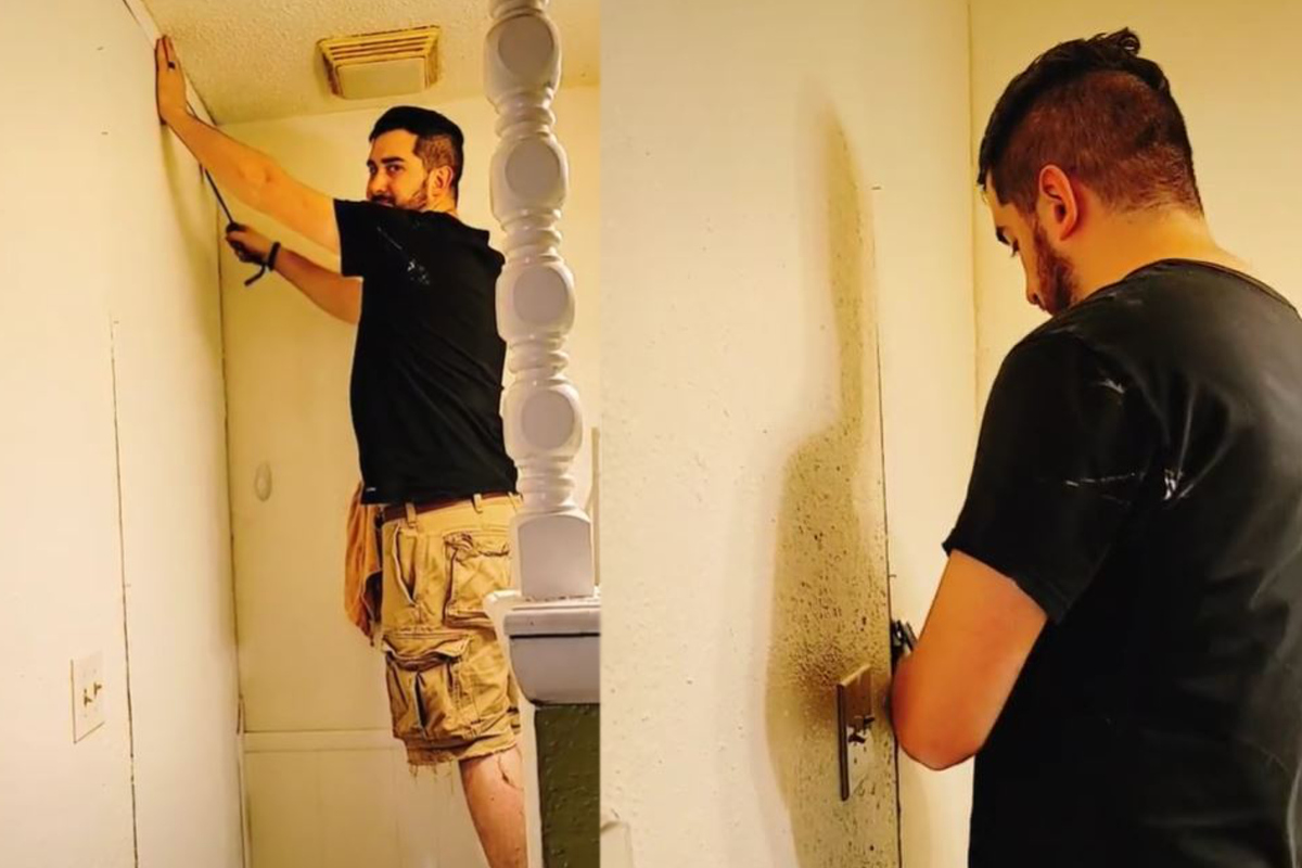 Couple tears down a wall in their doomed new home to reveal an ...