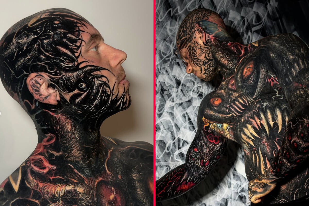 Man uses extreme tattoos and body mods to evolve into a demon: "Art or ...