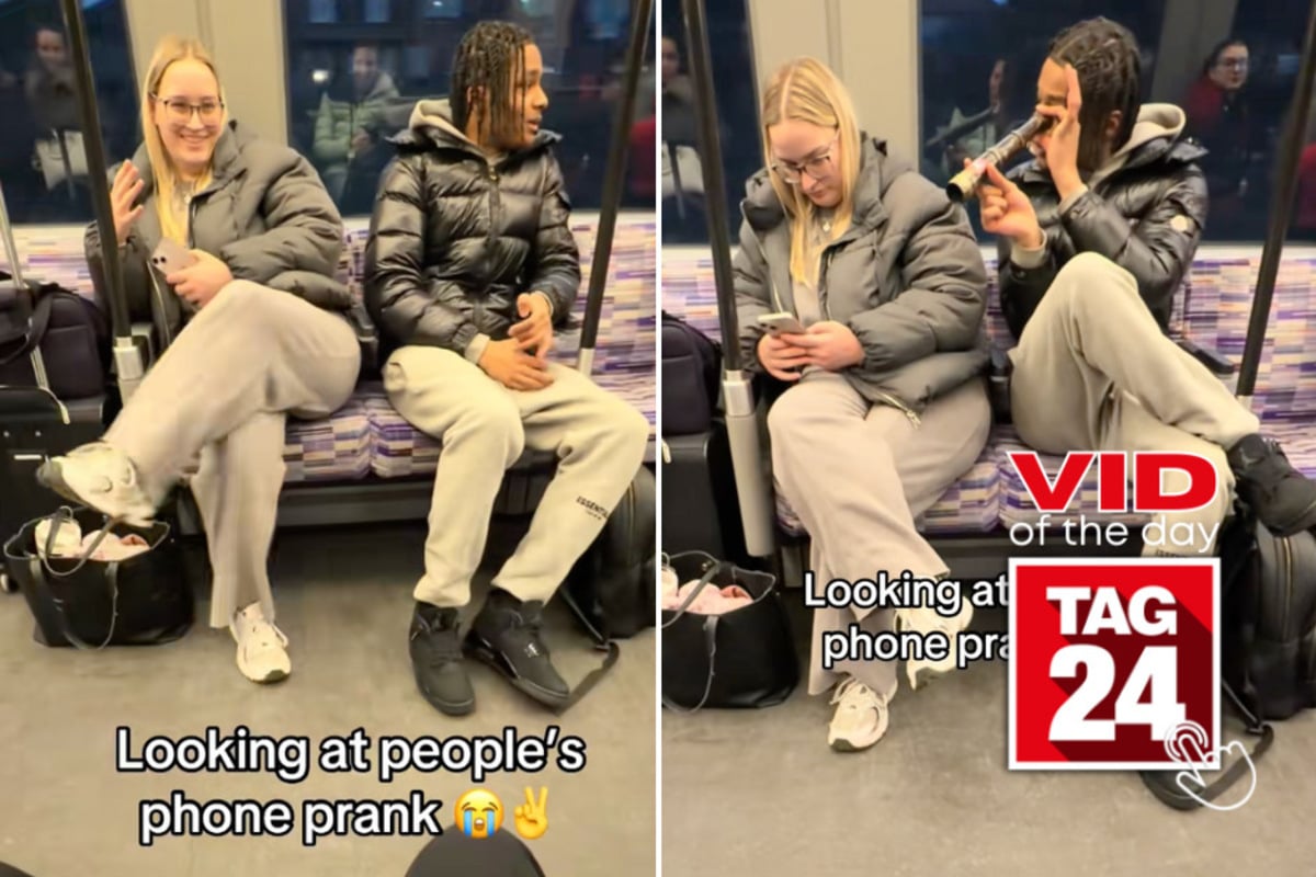 Viral Video of the Day for January 1, 2026: Man pranks woman with mini ...