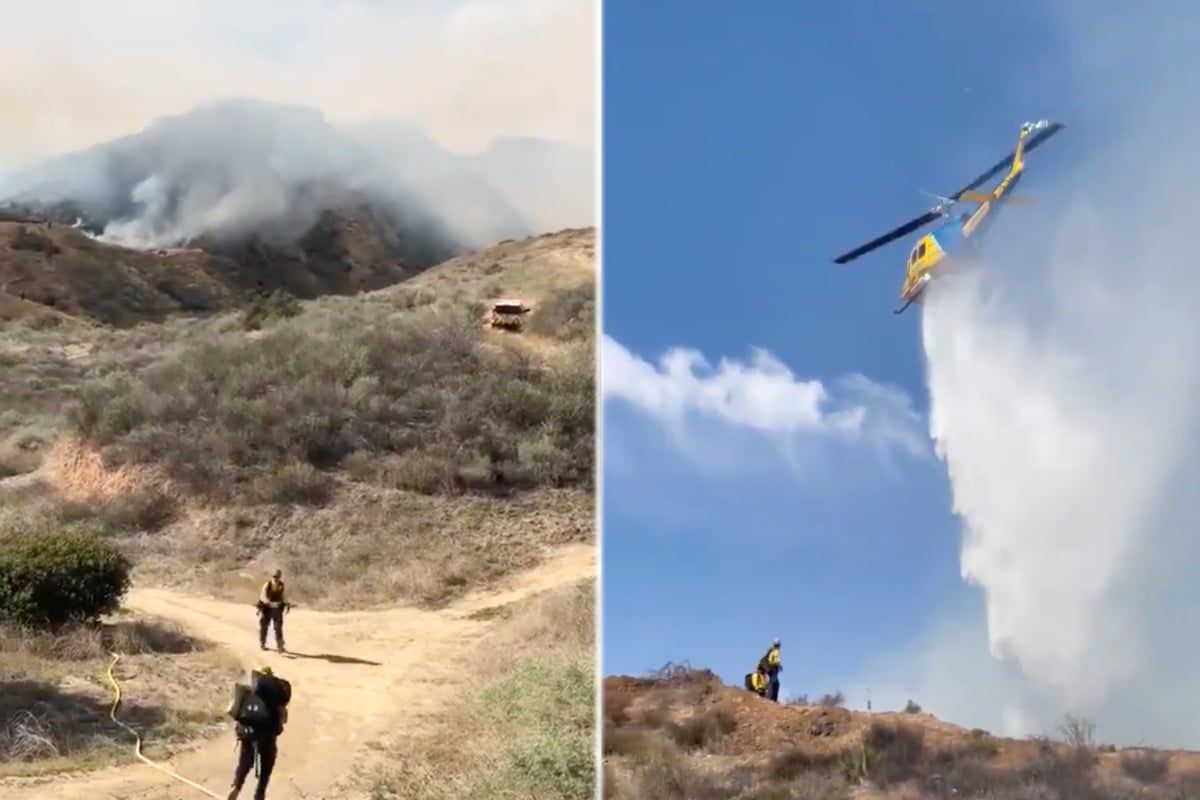 Brush fire in Simi Valley grows to 25 acres as authorities battle to ...