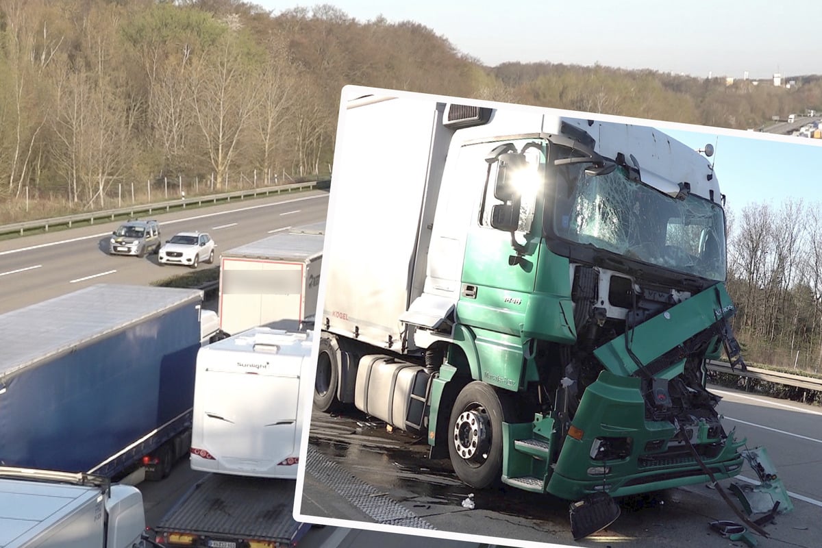 Unfall A2: Auffahrunfall auf der A2 - Lkw kracht in Stauende