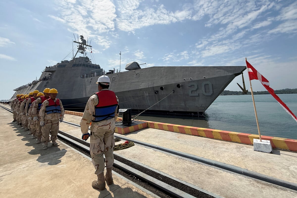 US warship visits Cambodia naval base renovated by China: "The ...