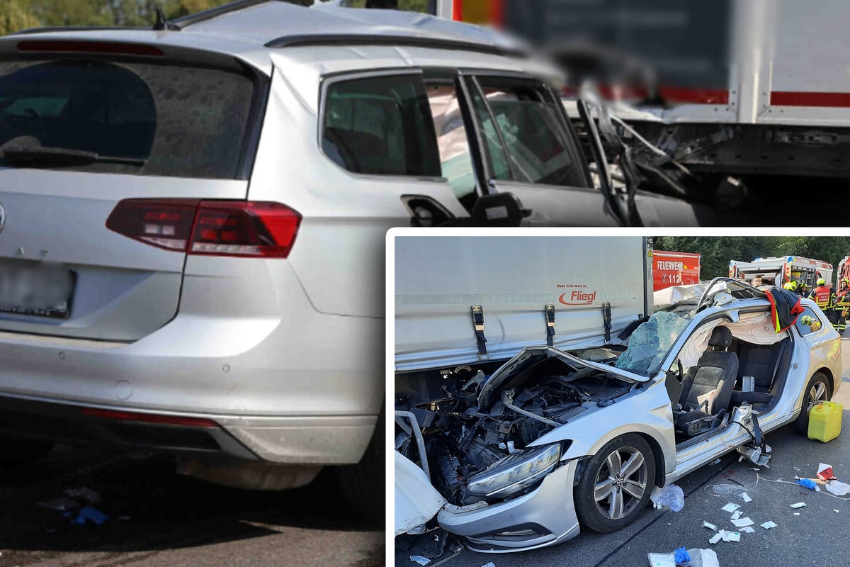 Heftiger Unfall auf der A4: Auto kracht am Stauende in Lkw ... Heftiger Unfall auf der A4: Auto kracht am Stauende in Lkw ...