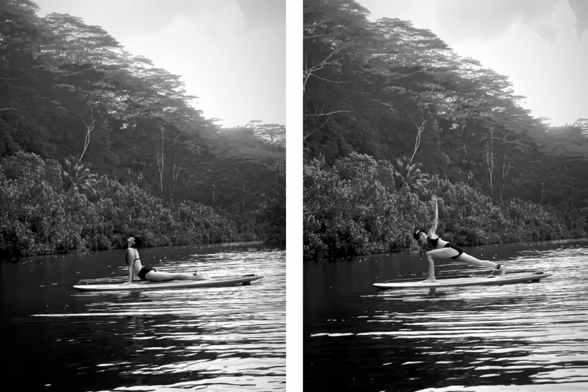 Miley Cyrus hangs ten doing paddleboard yoga in paradise Miley Cyrus hangs ten doing paddleboard yoga in paradise