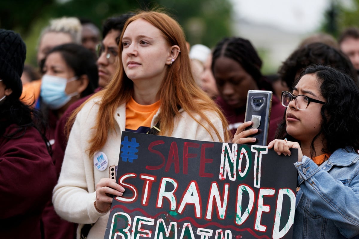 Immigrants rally as Supreme Court hears "Remain in Mexico" case