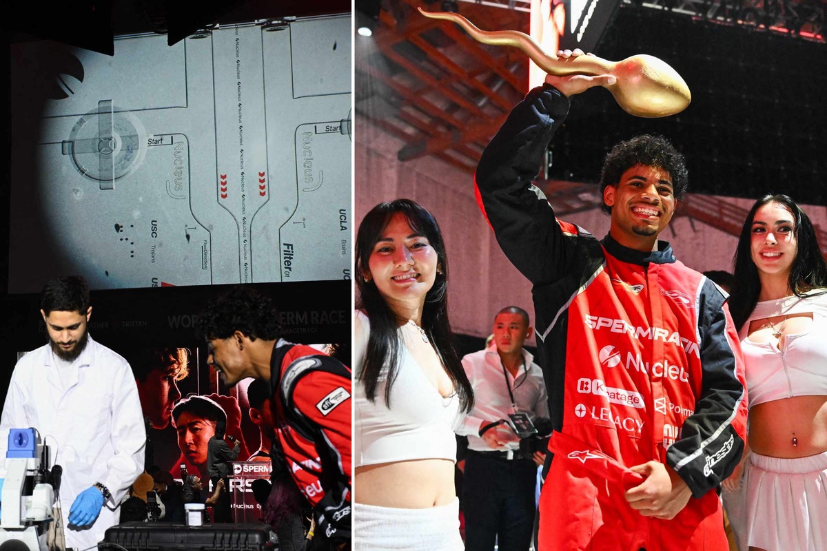 Students "race" sperm in bizarre reproductive health stunt