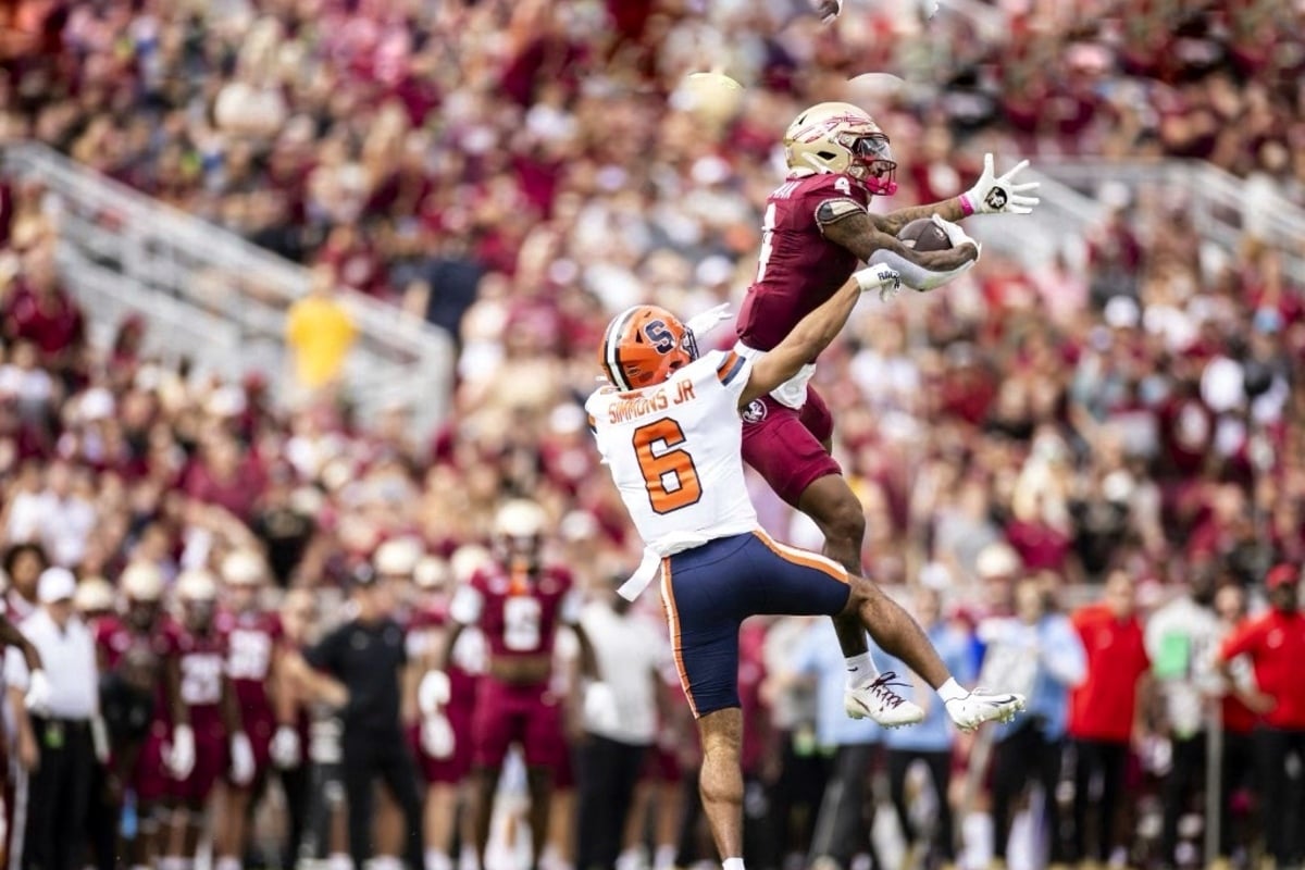 Florida State receiver Keon Coleman makes catch of the year in shocking ...
