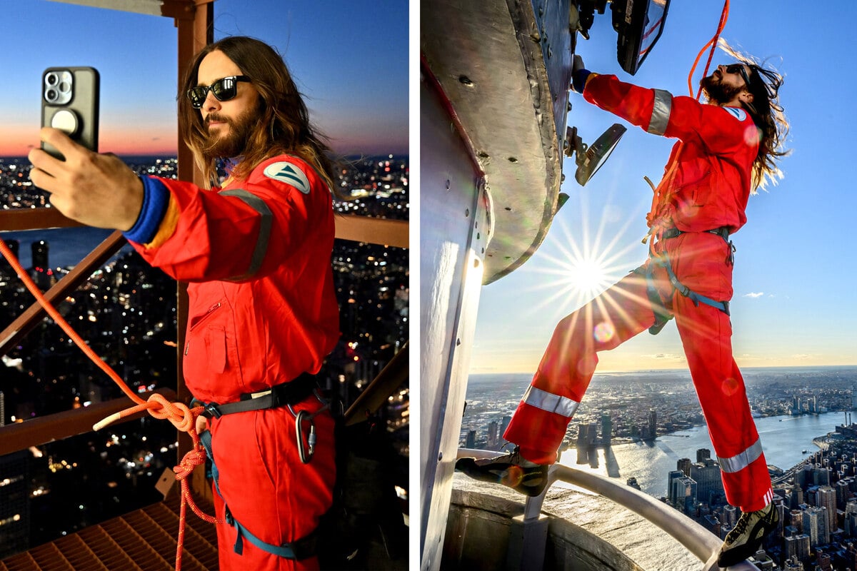 Jared Leto risks it all to climb the Empire State Building and set ...