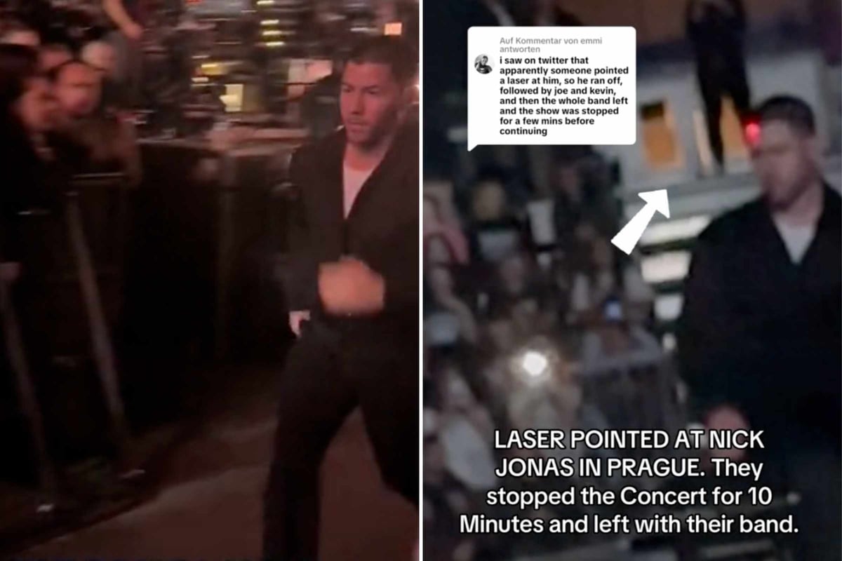 Nick Jonas flees the stage at Jonas Brothers concert after red laser is ...