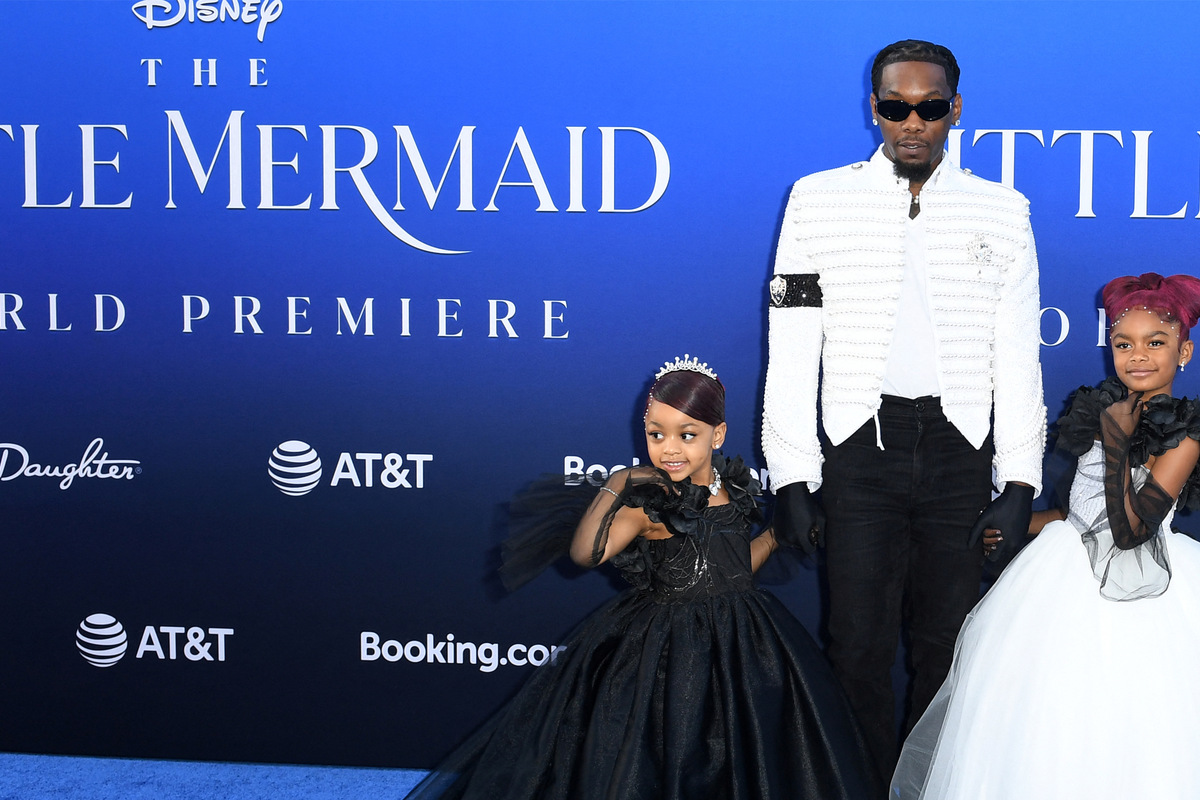 Cardi B's daughters sparkle at Little Mermaid premiere with dad Offset ...