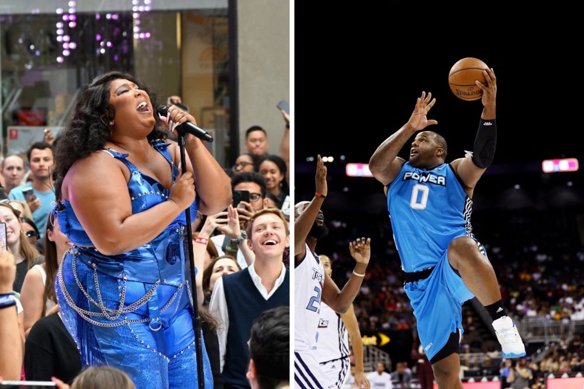 Former NBA champion Glen "Big Baby" Davis shoots his shot with Lizzo