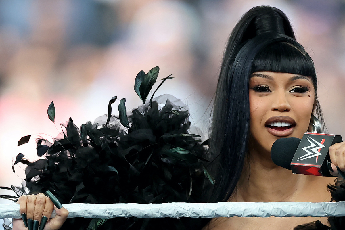 Cardi B steals the show as high glam host of WWE Summer Slam