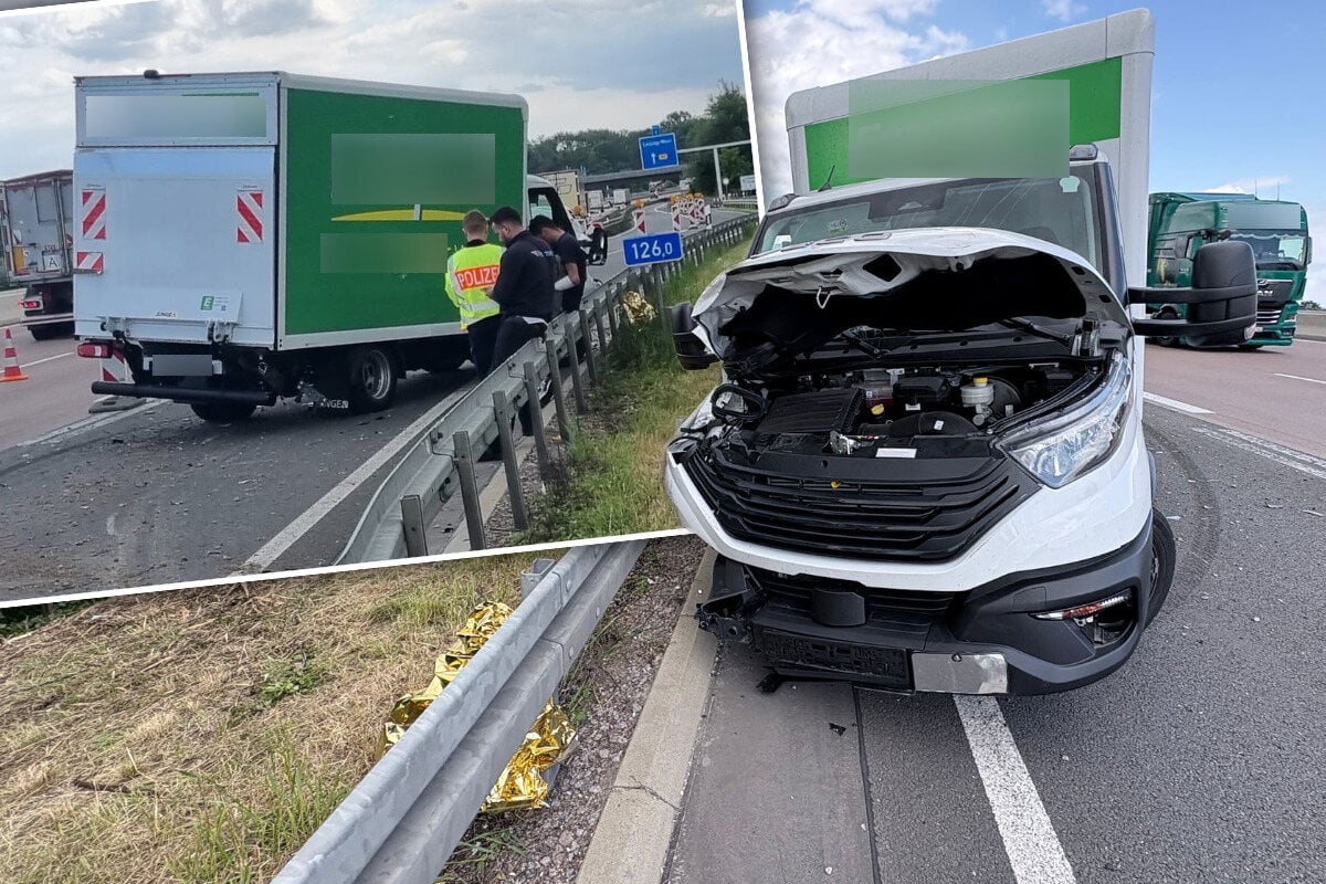 Unfall A9: Unfall zwischen Laster und Transporter - Ein Verletzter bei Unfall auf der A9