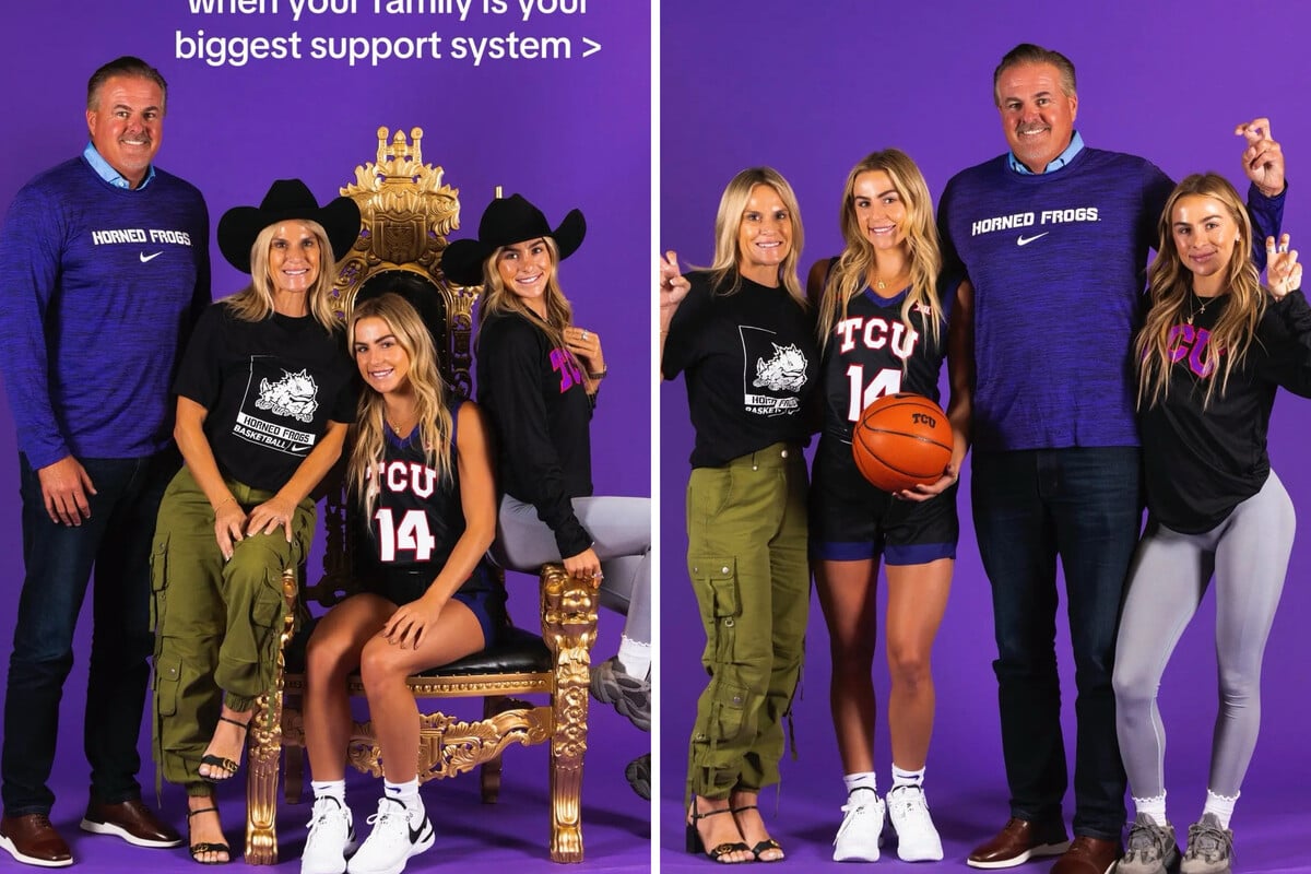 Haley Cavinder shouts out her "biggest support system" ahead of TCU debut