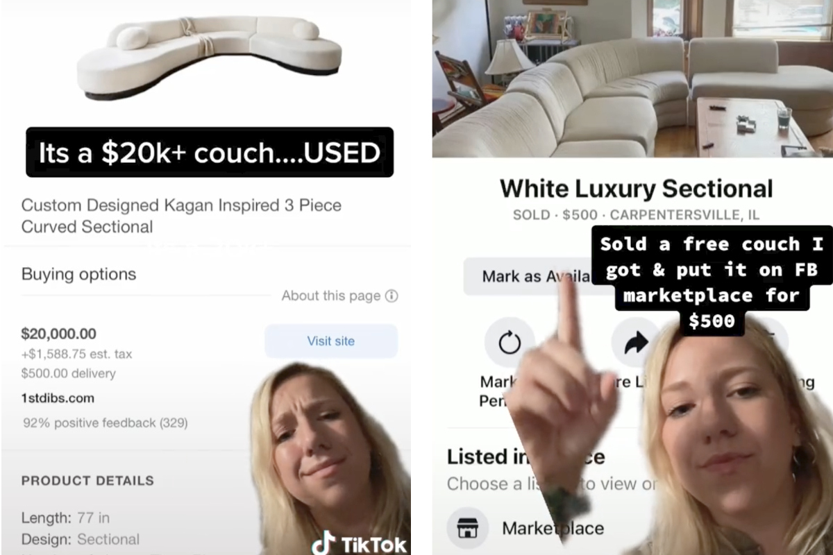 TikToker finds out the sofa she sold for only $500 is worth at least 40 ...