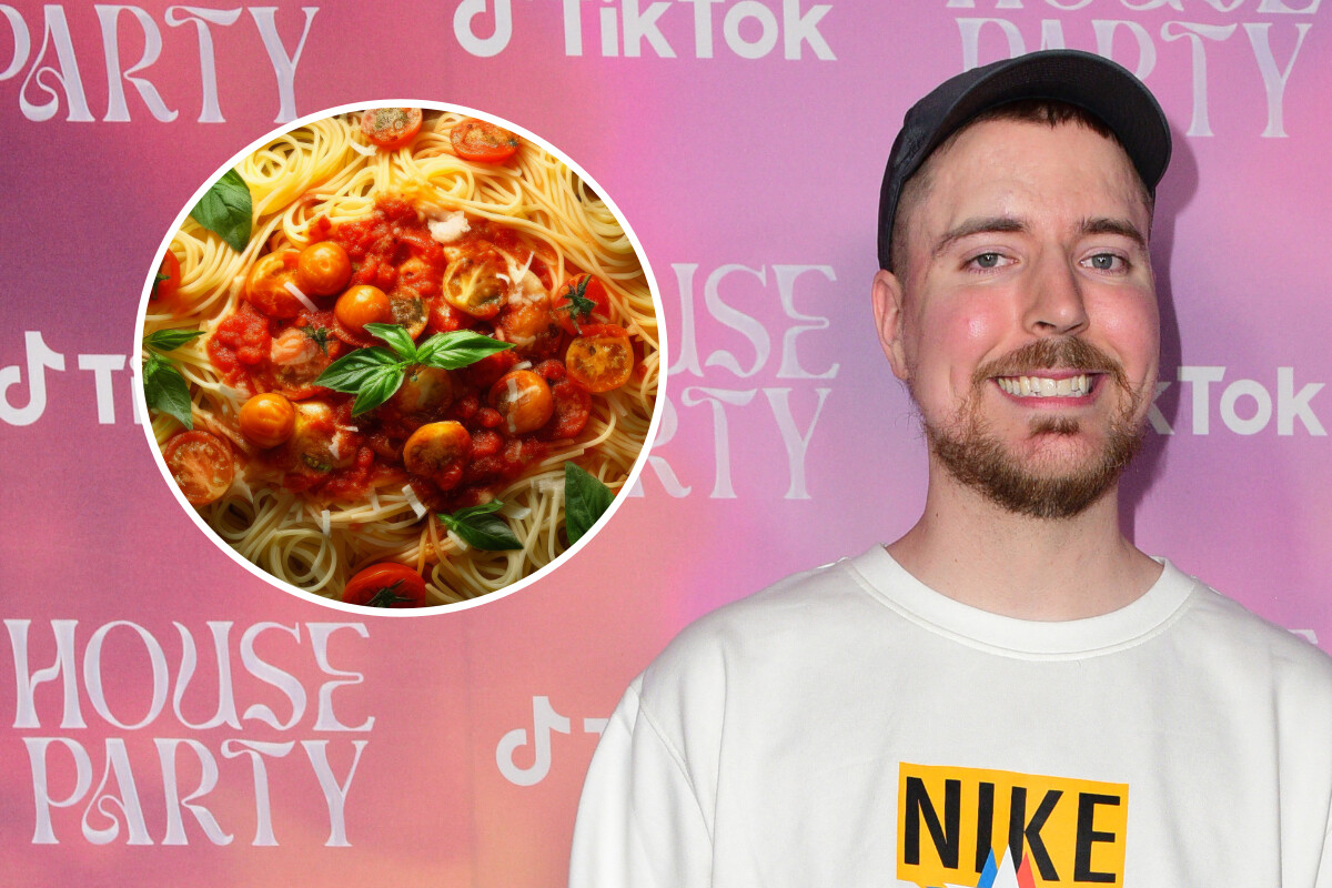 MrBeast teams up with TikTok star for wild pasta challenge