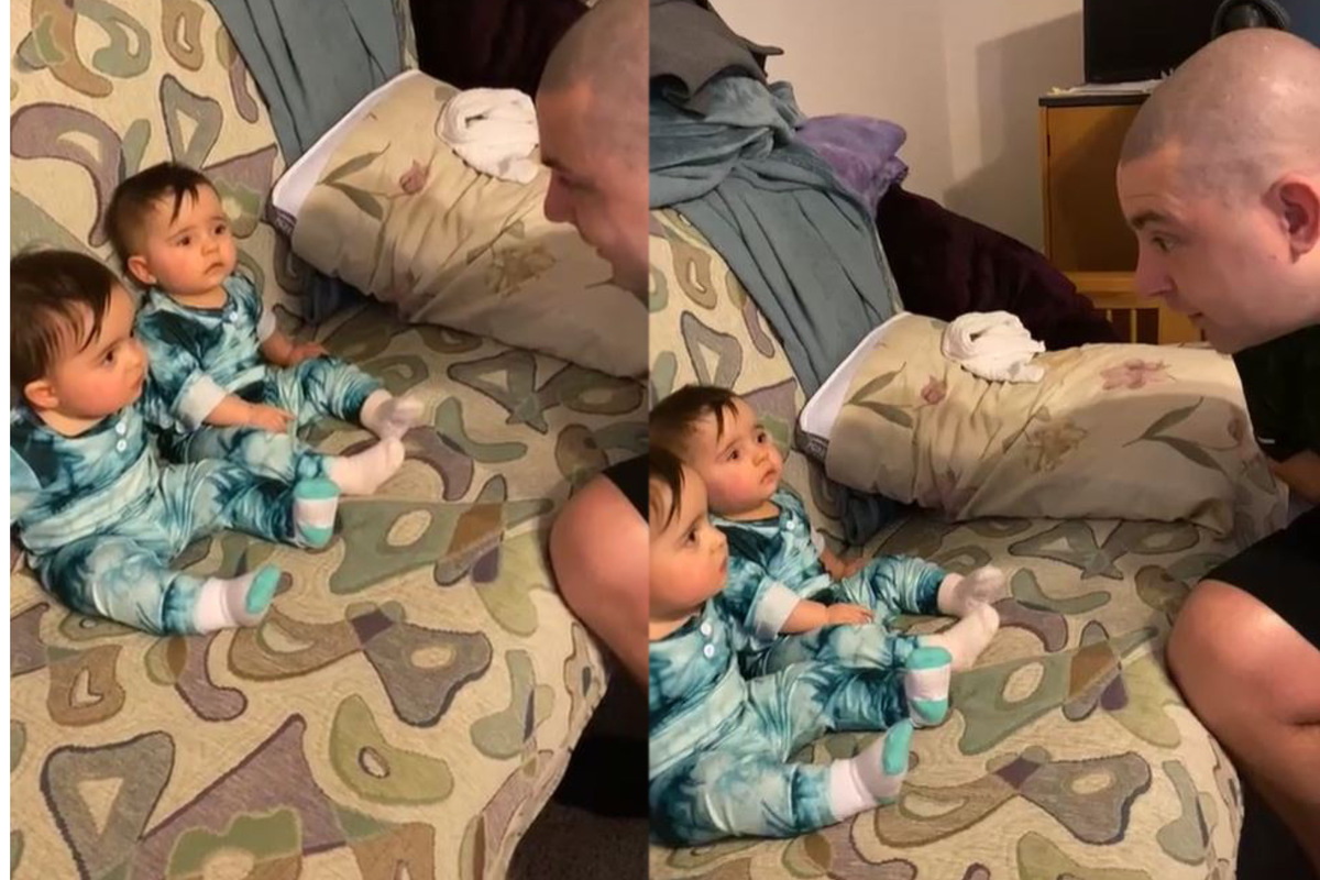 These TikTok twins are less than thrilled with their dad's new do