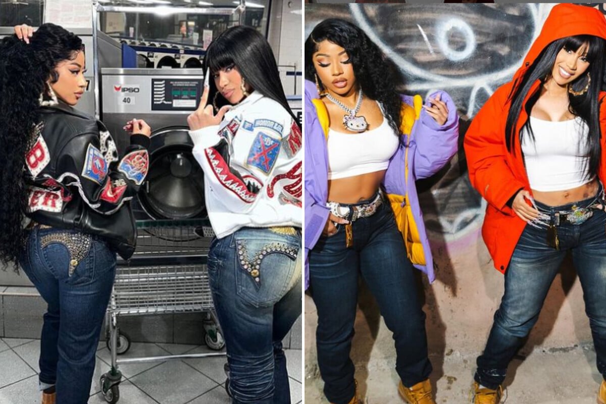 Cardi B and "twin" wow fans in hip-hop streetwear classics: "Y'all ate ...