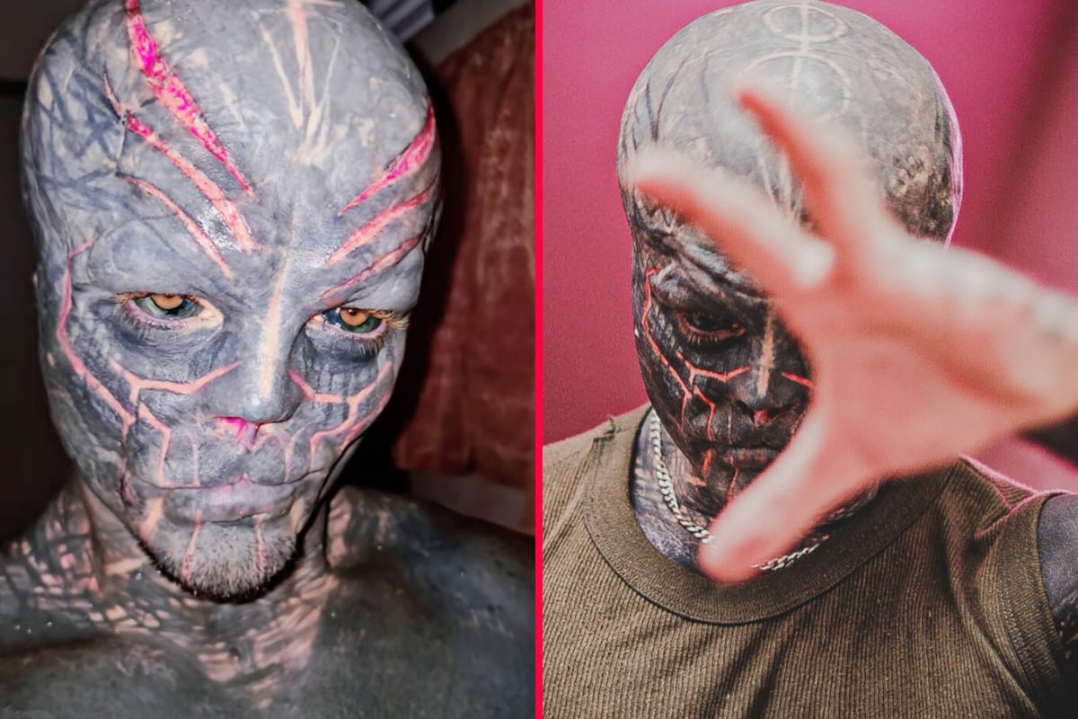 Influencer "Black Alien" slices up his face with latest gruesome body mod