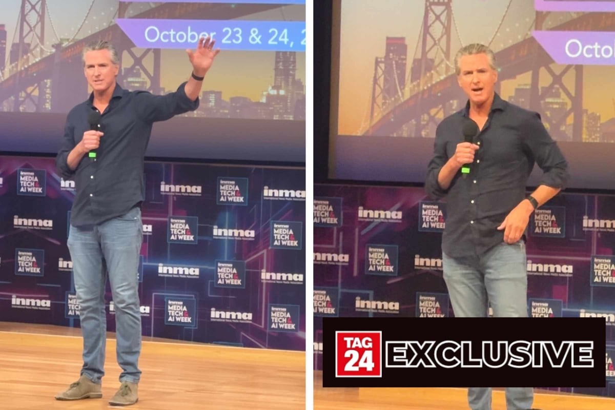 EXCLUSIVE: Gavin Newsom slams Trump at surprise appearance: "What the hell is going on?!"