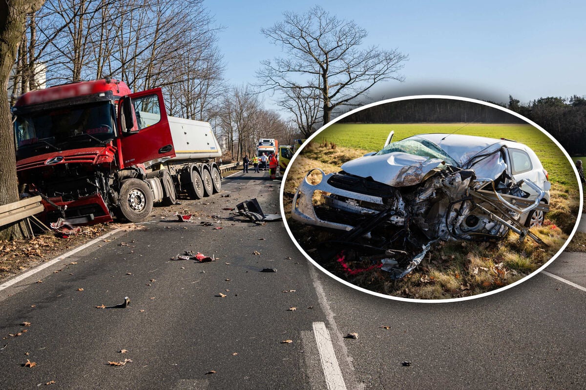 Tödlicher Unfall auf B96 bei Caminau: Autofahrerin stirbt nach Kollision mit Lkw