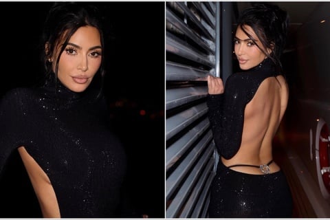 Kim Kardashian flashes bedazzled thong amid Monaco take-over with Lewis ...