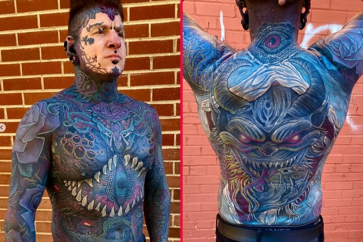 Ink addict Remy reveals true extent of insane bodysuit transformation
