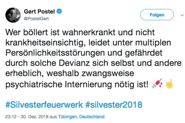 "Wer böllert ist wahnerkrankt": Deutschlandweit bekannter Hochstapler ...