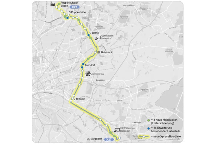 hvv: Neue XpressBus-Linie X27 bringt Zeitersparnis im Hamburger Osten