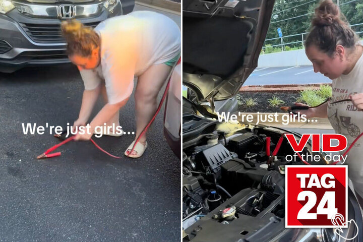 Viral Video of the Day for June 19, 2025: Women try to jumpstart car ...