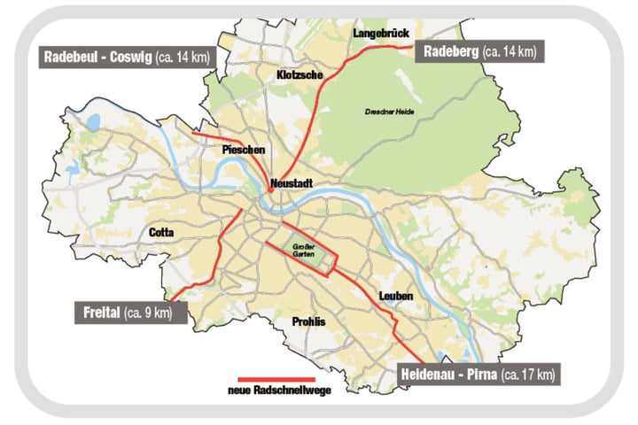 Wann kommt die Rad-Autobahn durch Dresden? Rathaus hat mögliche Routen ...