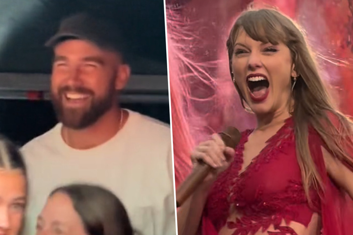 Taylor Swift has adorable reaction to Travis Kelce's surprise at The ...