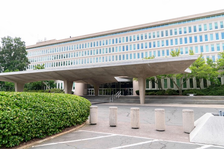 Woman shot by federal agents outside CIA headquarters