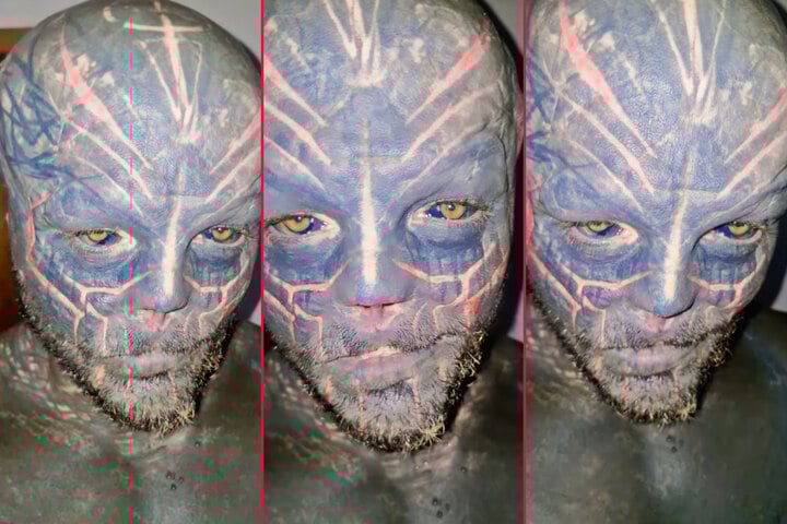 Tattoo-addicted "Black Alien" scalps forehead in shocking new body mod