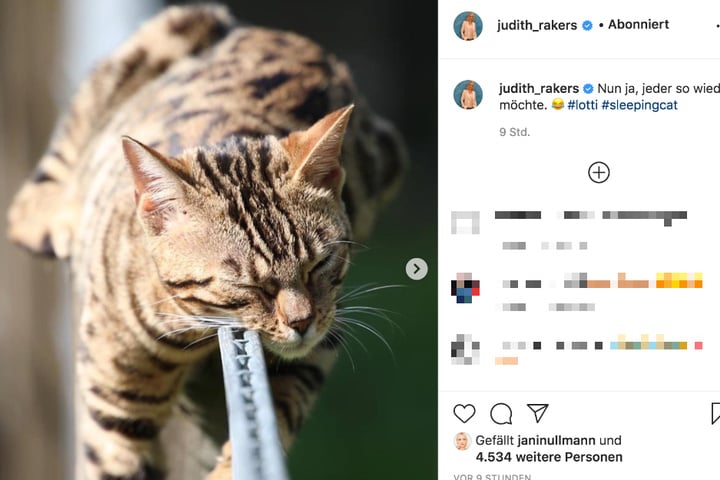 Judith Rakers schaut nach ihrer Katze und erlebt niedliche Überraschung